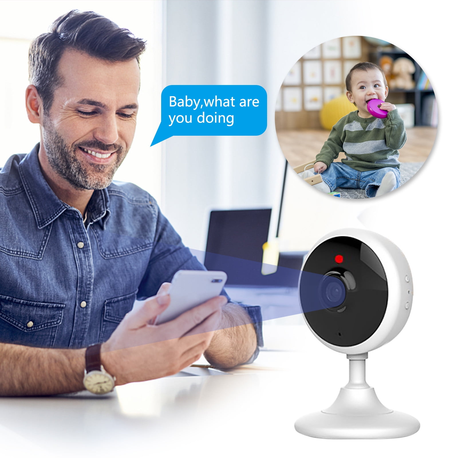 XGFHYJEH Wireless Cameras for Home Security, Indoor Outdoor Smart WiFi ...