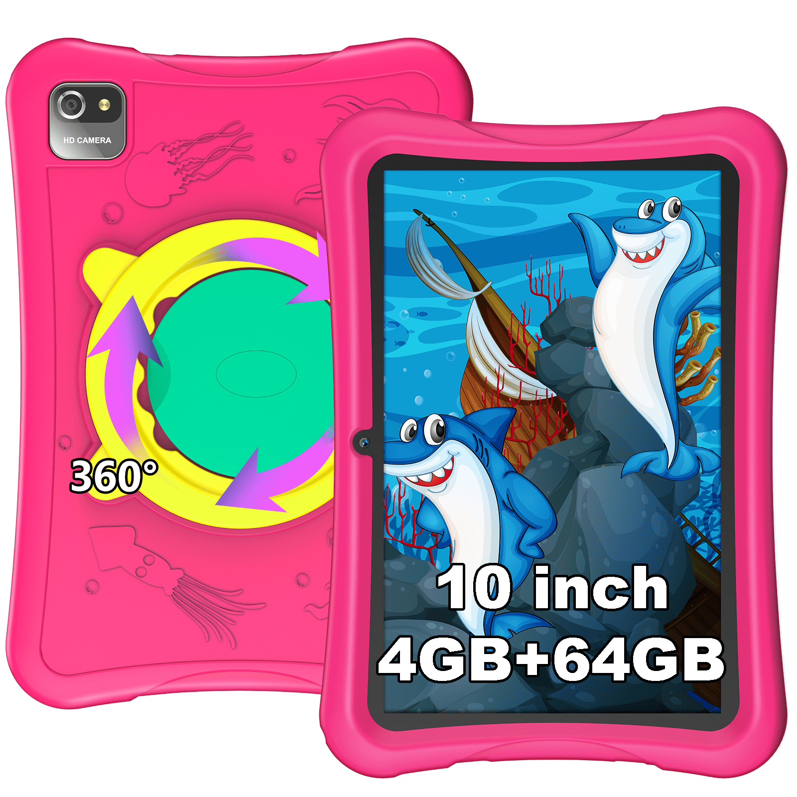 XGODY Kids Tablet 10 inch, 4GB+64GB, Pre-installed IWAWA Education APP ...