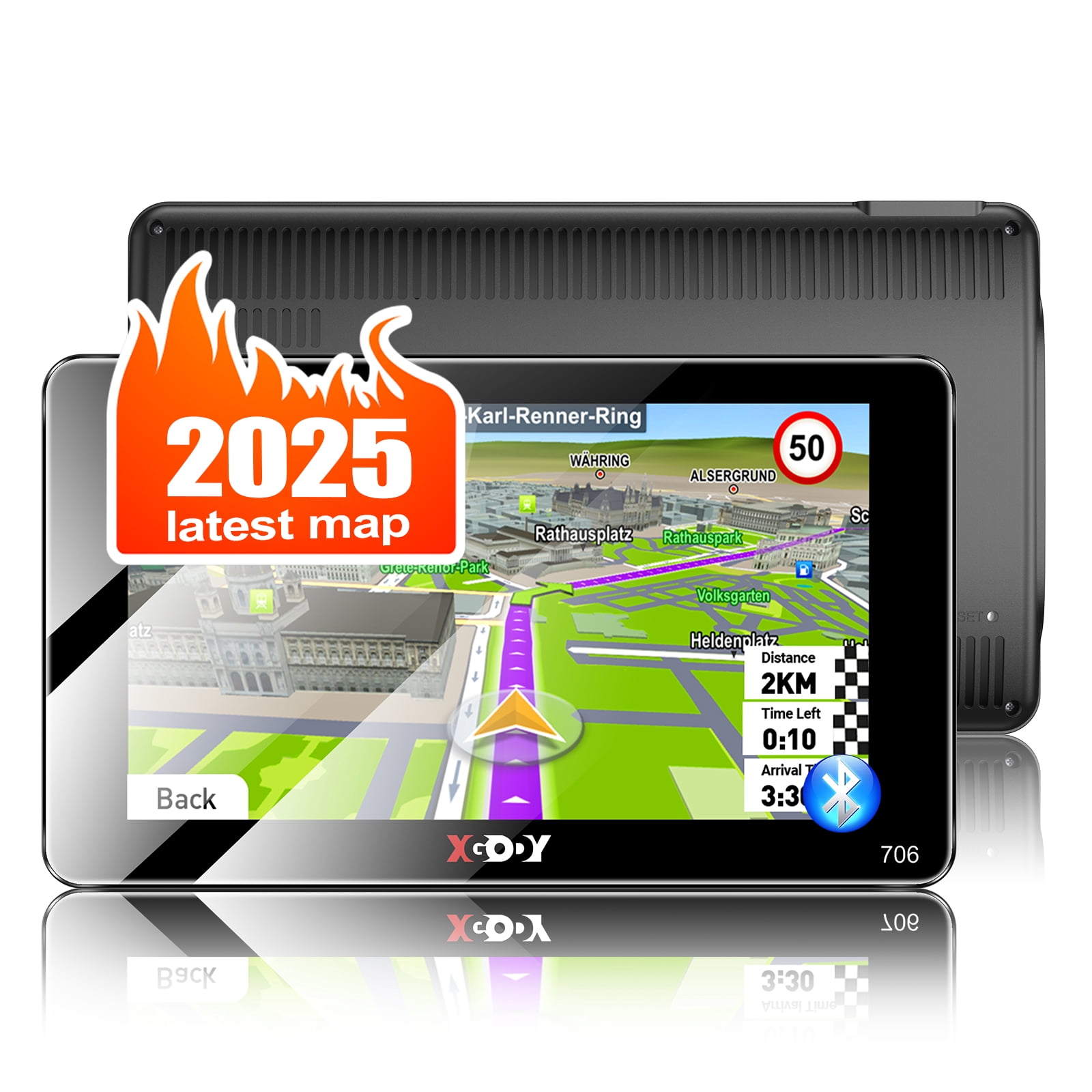 XGODY 7 inch Truck GPS Navigation with 8GB+256, Voice Guidance, Speed ...