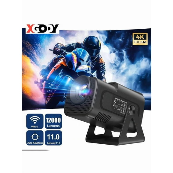 XGODY 5G 4K Projector Smart HD LED WiFi Bluetooth USB Android Office ...