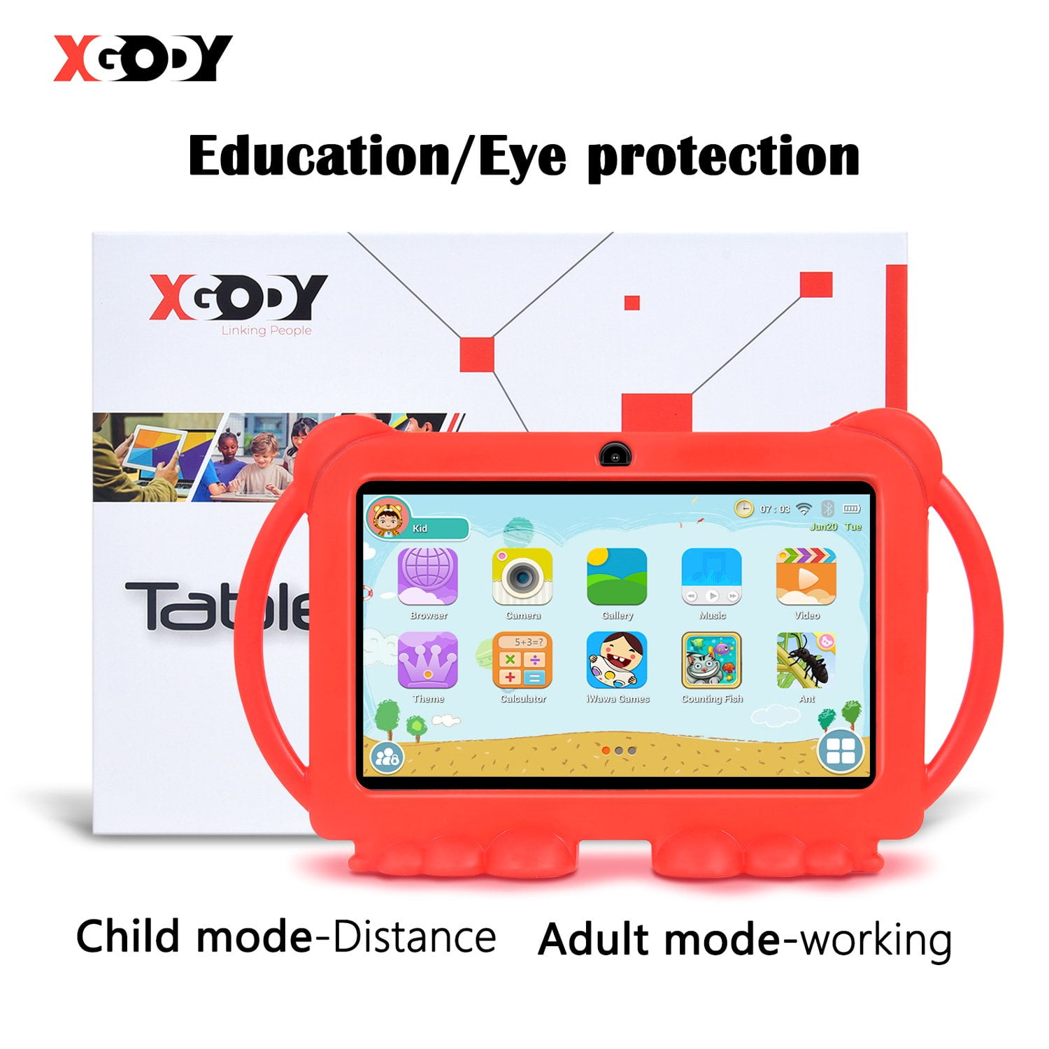 XGODY 7 Inch Tablet for Toddler Android 12.0 Tablet for Kids Tablets ...