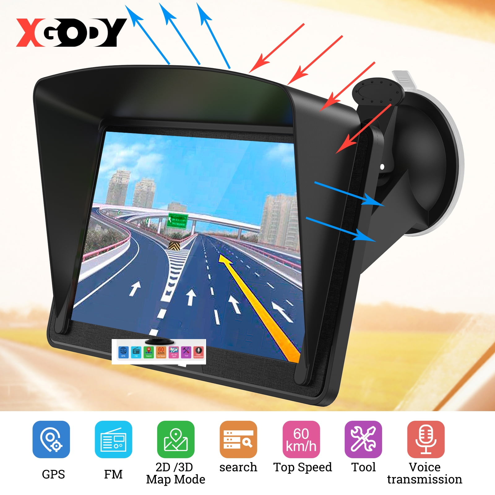 XGODY 7" Truck GPS Navigate for Car Trucker GPS Sat Nav with Latest ...