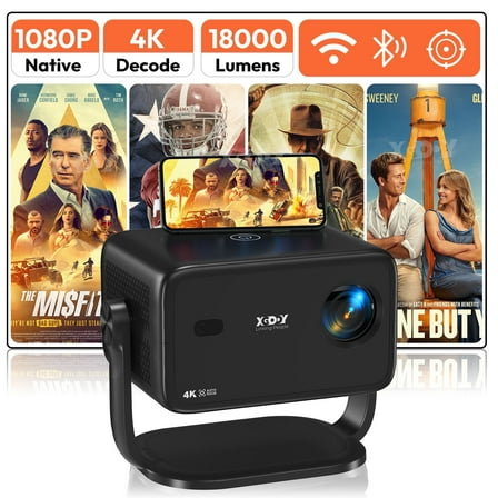 WiFi Bluetooth Projector, Full HD 1080P, 10000L, Wireless Screen ...