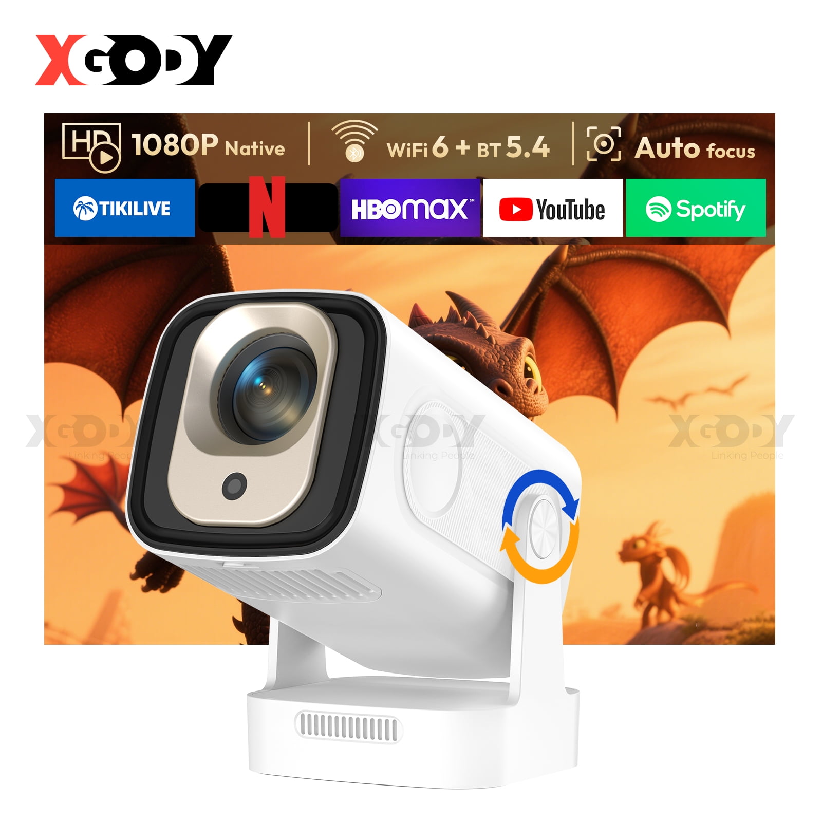 XGODY BG5 Pro 1080P Mini Smart Projector with WiFi and Bluetooth ...