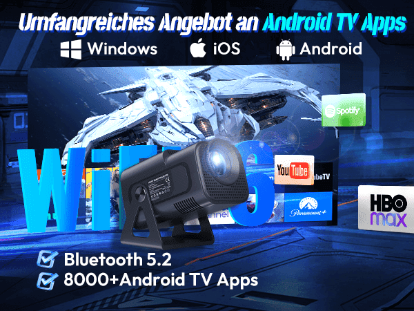 XGODY G5 MINI 4K Decoding Smart Projector 12000Lumens HD Android TV ...