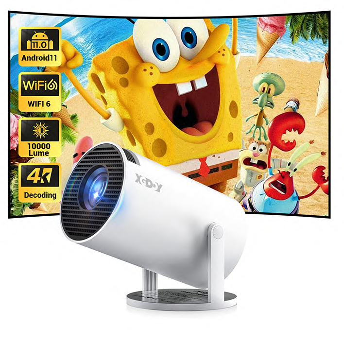 Xgody 5G WiFi & Bluetooth Smart Projector, HD 1080P, Android TV 11.0 ...