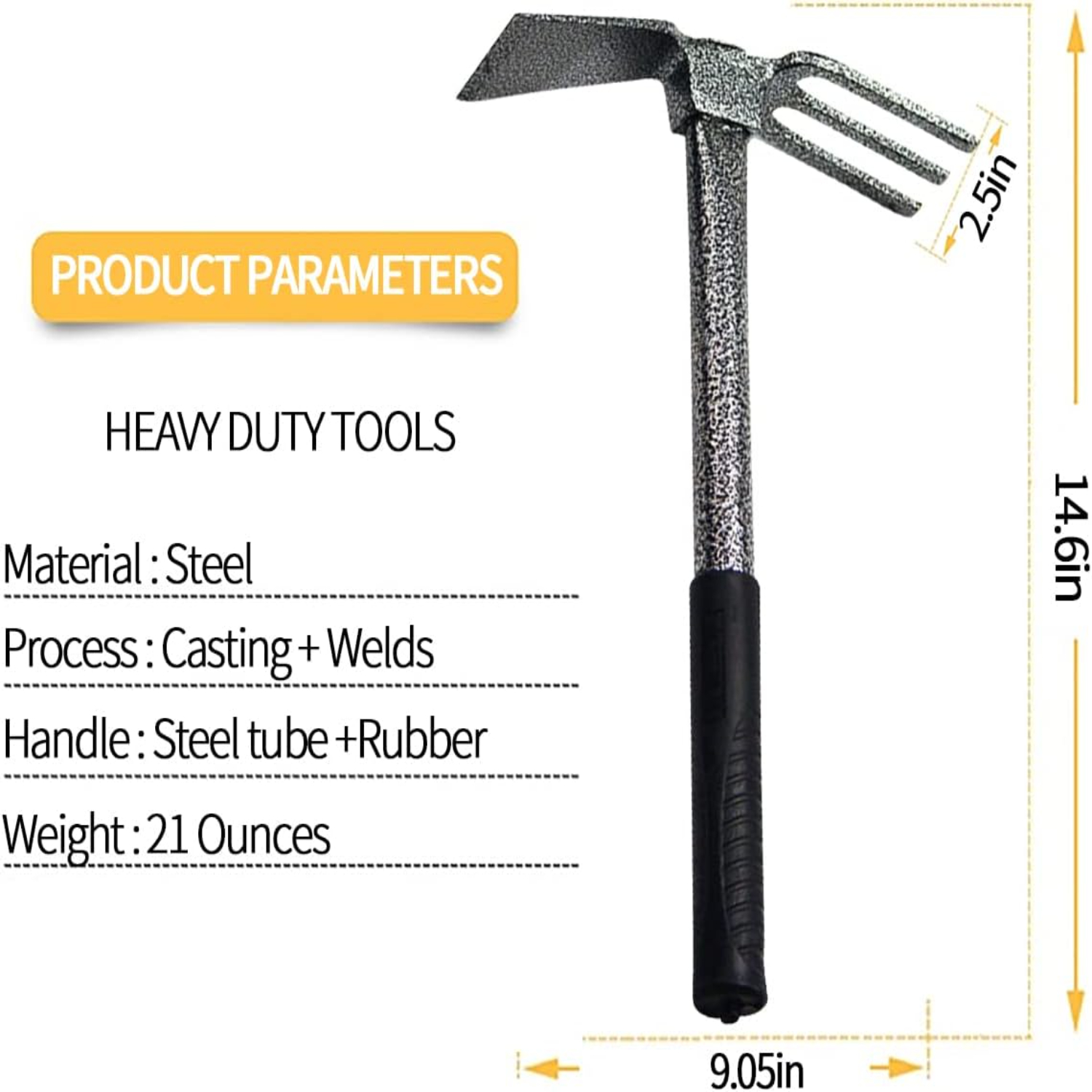 XGZHP3 Efficient Heavy Duty ZOG Garden Hand Digger and Hoe Combo Tool ...