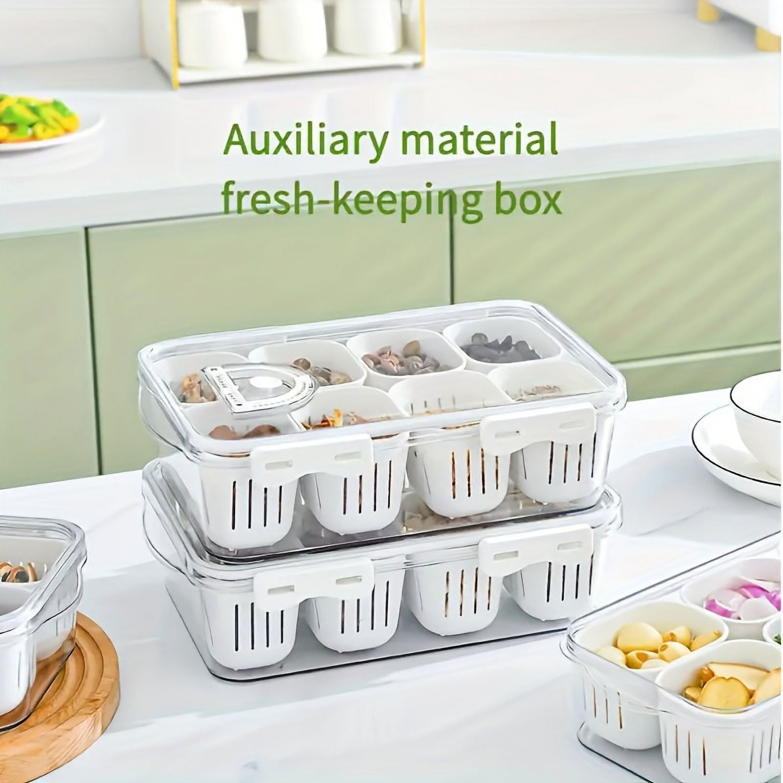 XGZHP3 Fresh-Keeping Kitchen Box with Built-in Dividers for Food ...