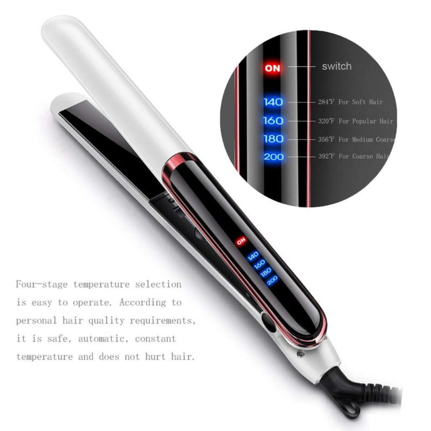 XGZHP3 Professional 2-in-1 Flash Heat Anion Hair Straightener and Hair ...