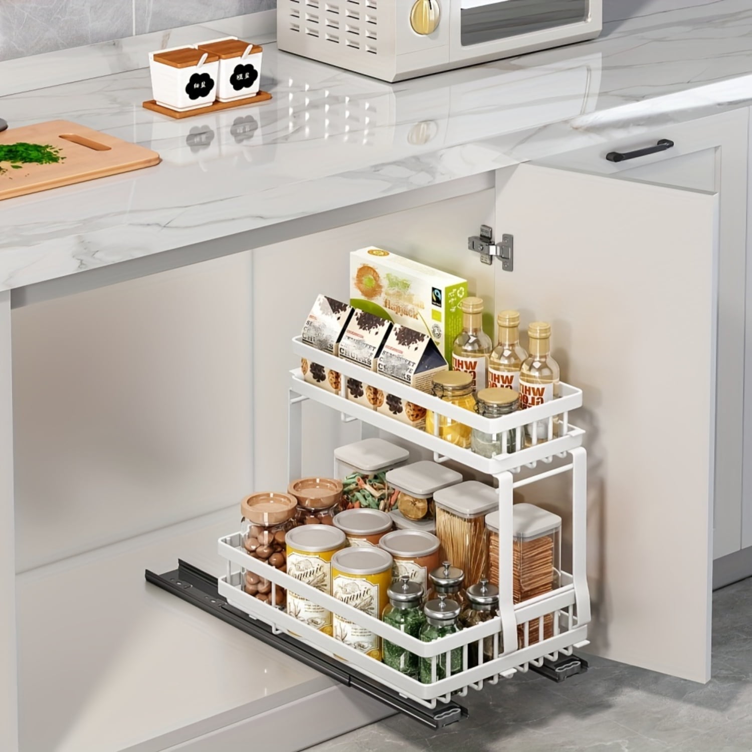 XGZHPJZ 1pc Under-Sink Organizer Double Layers Dish Drying Rack With ...