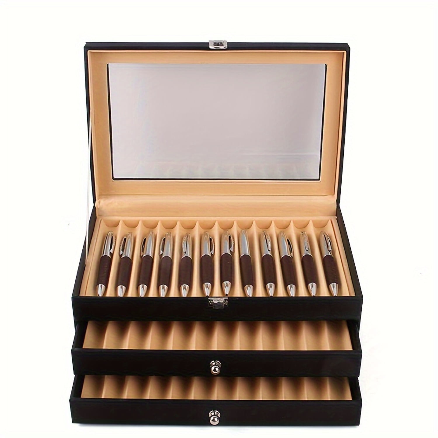XGZHPJZ Luxury Leather Fountain Pen Display Case - Spacious and ...