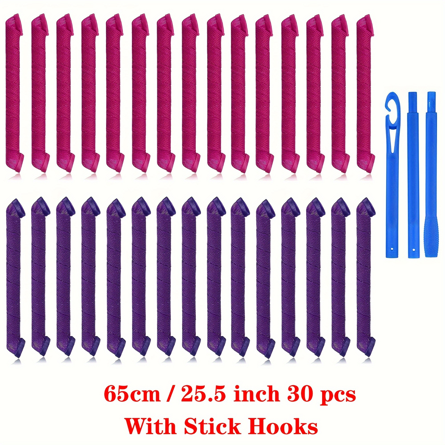 XGZHPJZS 30pcs Magic Hair Curler Set - Portable Heatless Spiral Curler ...