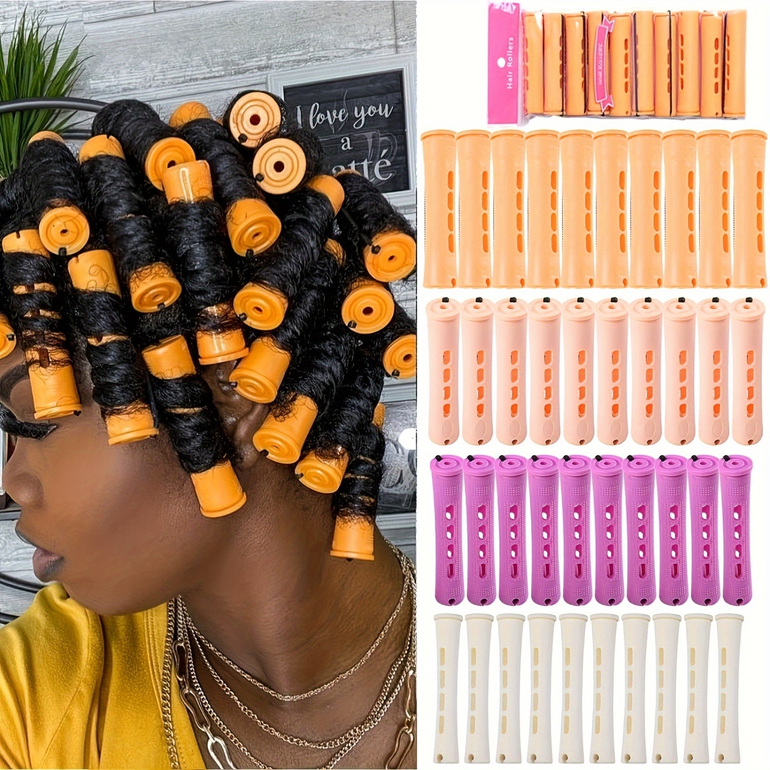 XGZHPJZS 40pcs Multi-Size No-Heat Hair Curling Set for Women Easy DIY ...