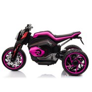 TOBBI 12V Electric Motorized Kids Ride on Motorcycle with Training ...