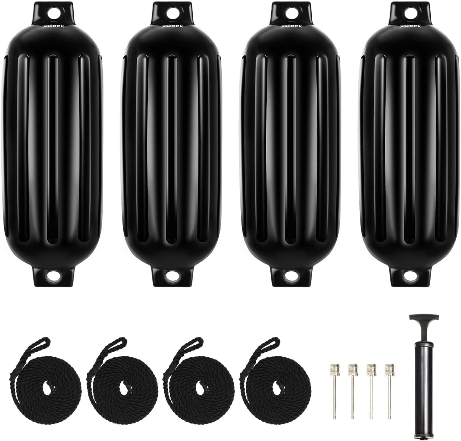 XGeek Boat Fenders 4 Pack,6.5x23 Inch Boat Bumpers Docking Protection ...