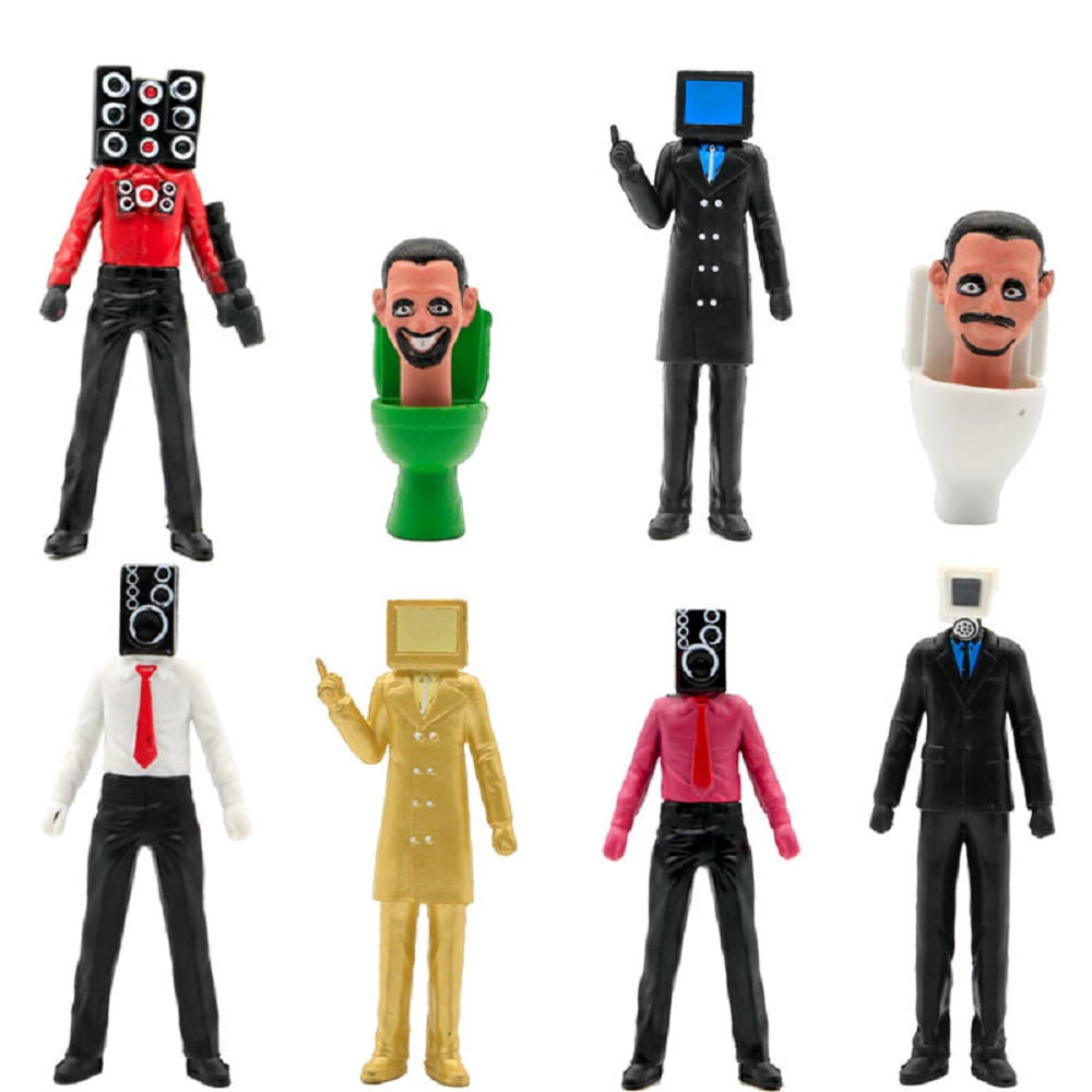 XGeek Toilet Man Figure, Decorations Figure Toys for Kids, 8Pcs ...