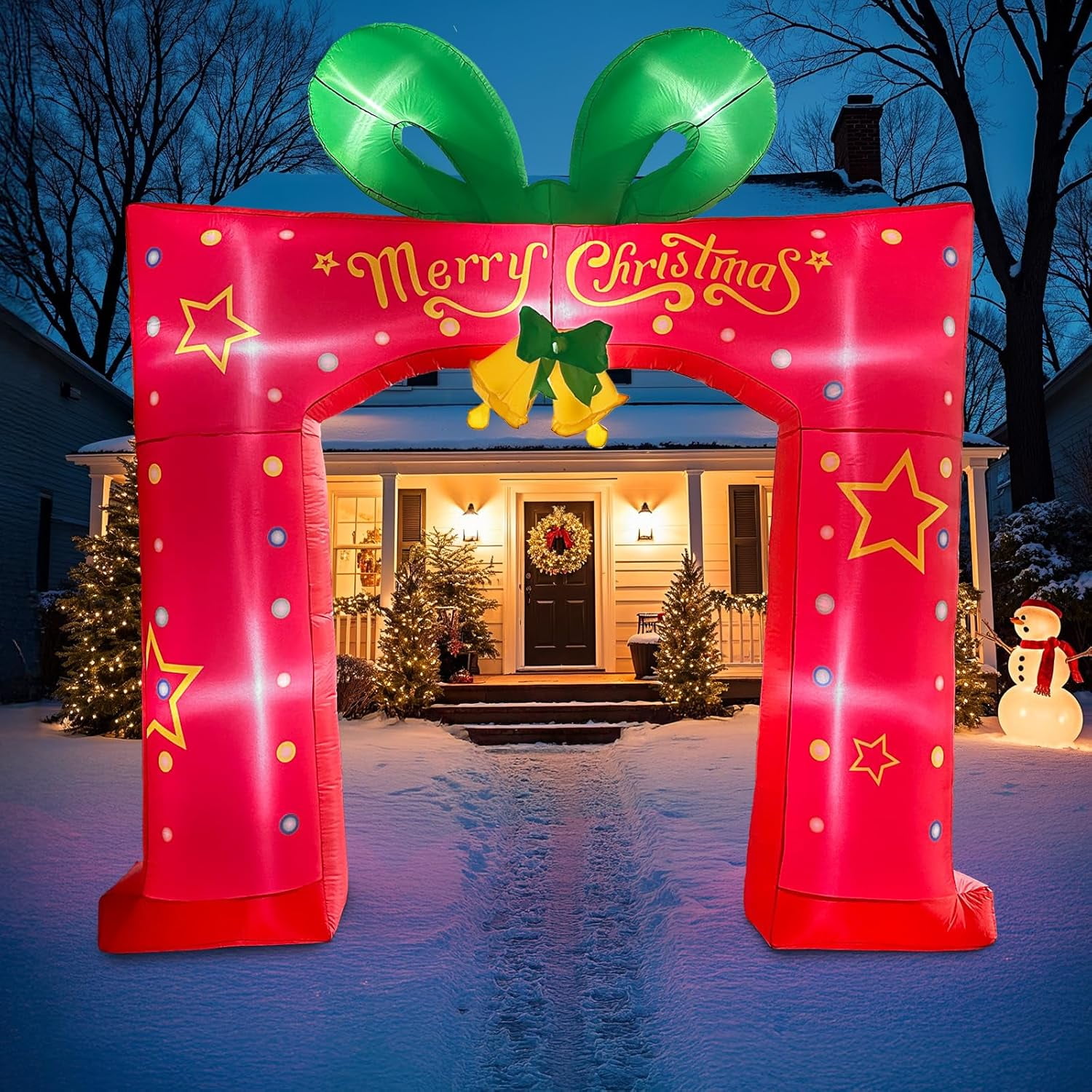 XH 10 FT Christmas Inflatable Outdoor Decoration, Giant Red Present Box ...