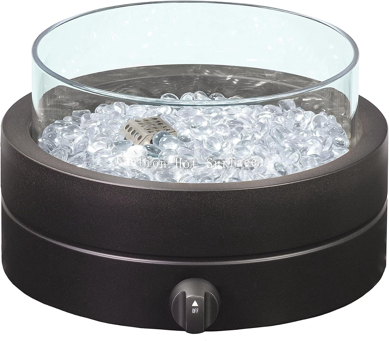 XH 14-Inch Round Propane Fire Pit, 9000 BTU Portable Tabletop Fireplace ...