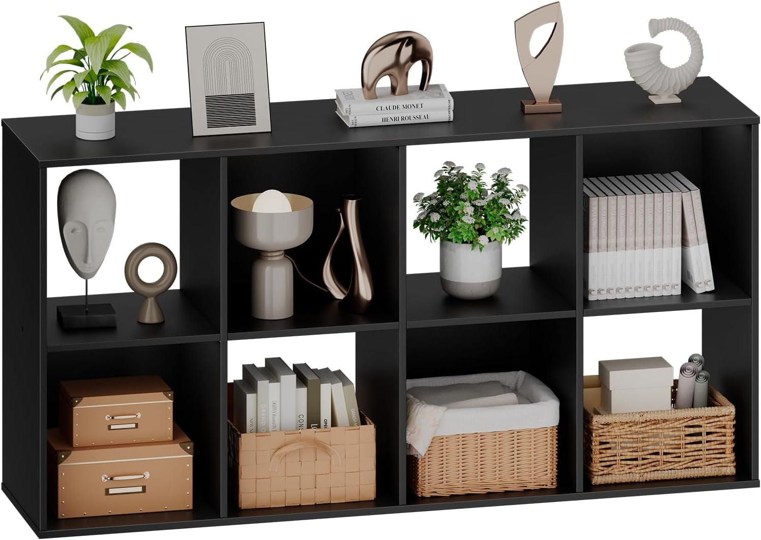 XH 8 Cube Storage Organizer - Open Cube Bookshelf with 4 Removable Back ...