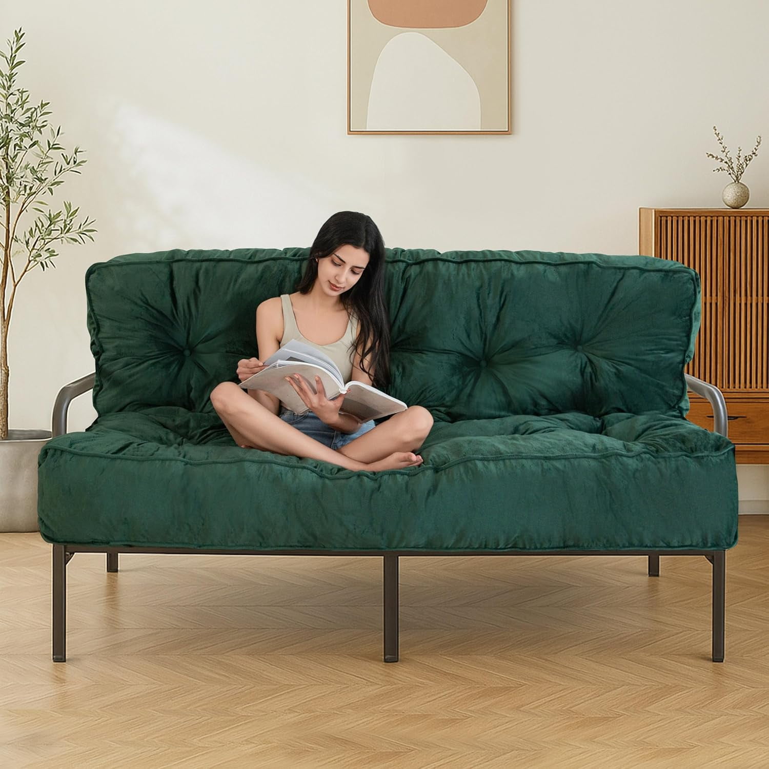 XH 8" Futon Mattress, Full Size Extra Thick Futons Sofa Couch Bed for ...