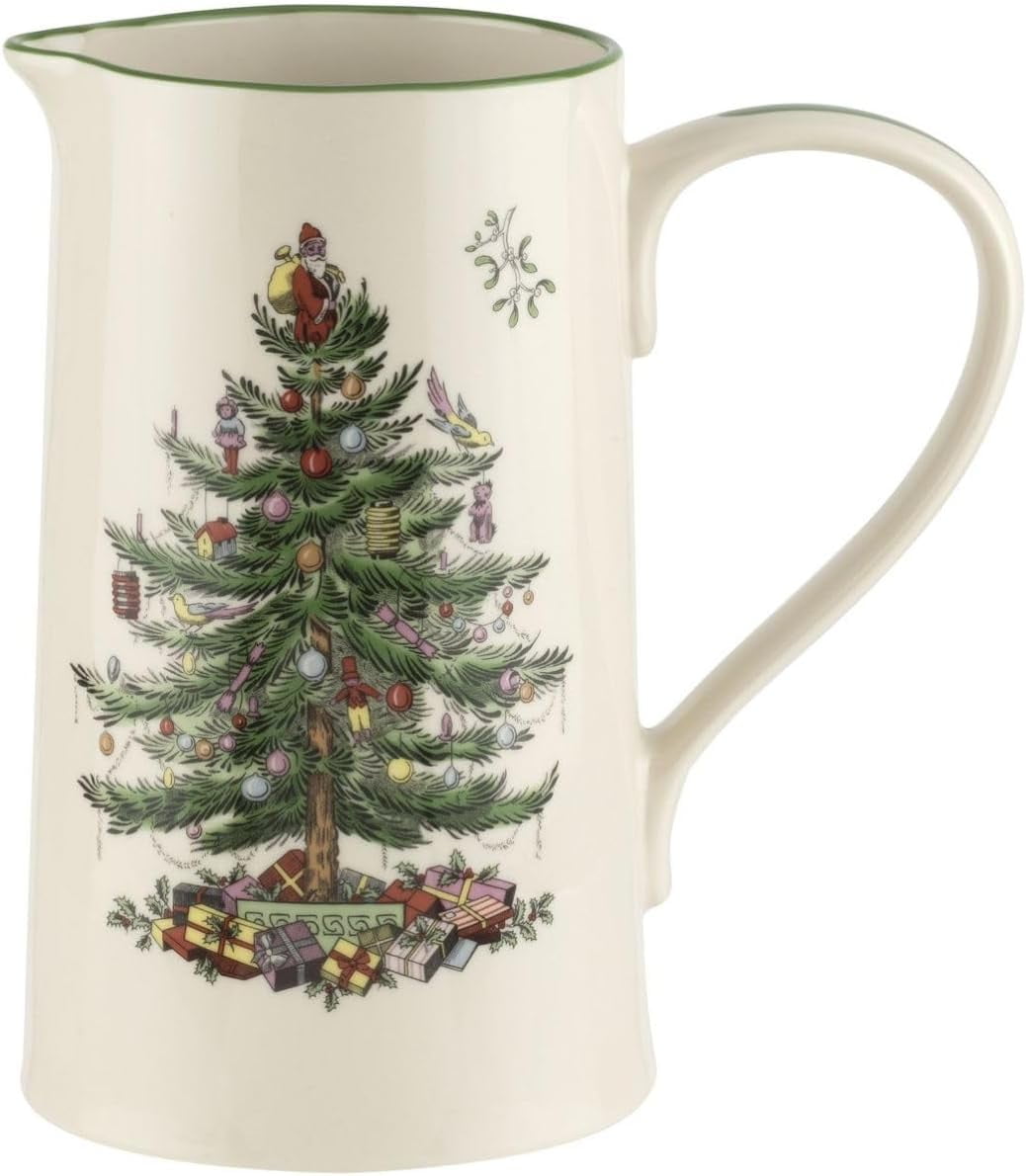 XH Christmas Tree 32 Oz Porcelain Jug - Festive Holiday Kitchenware for ...