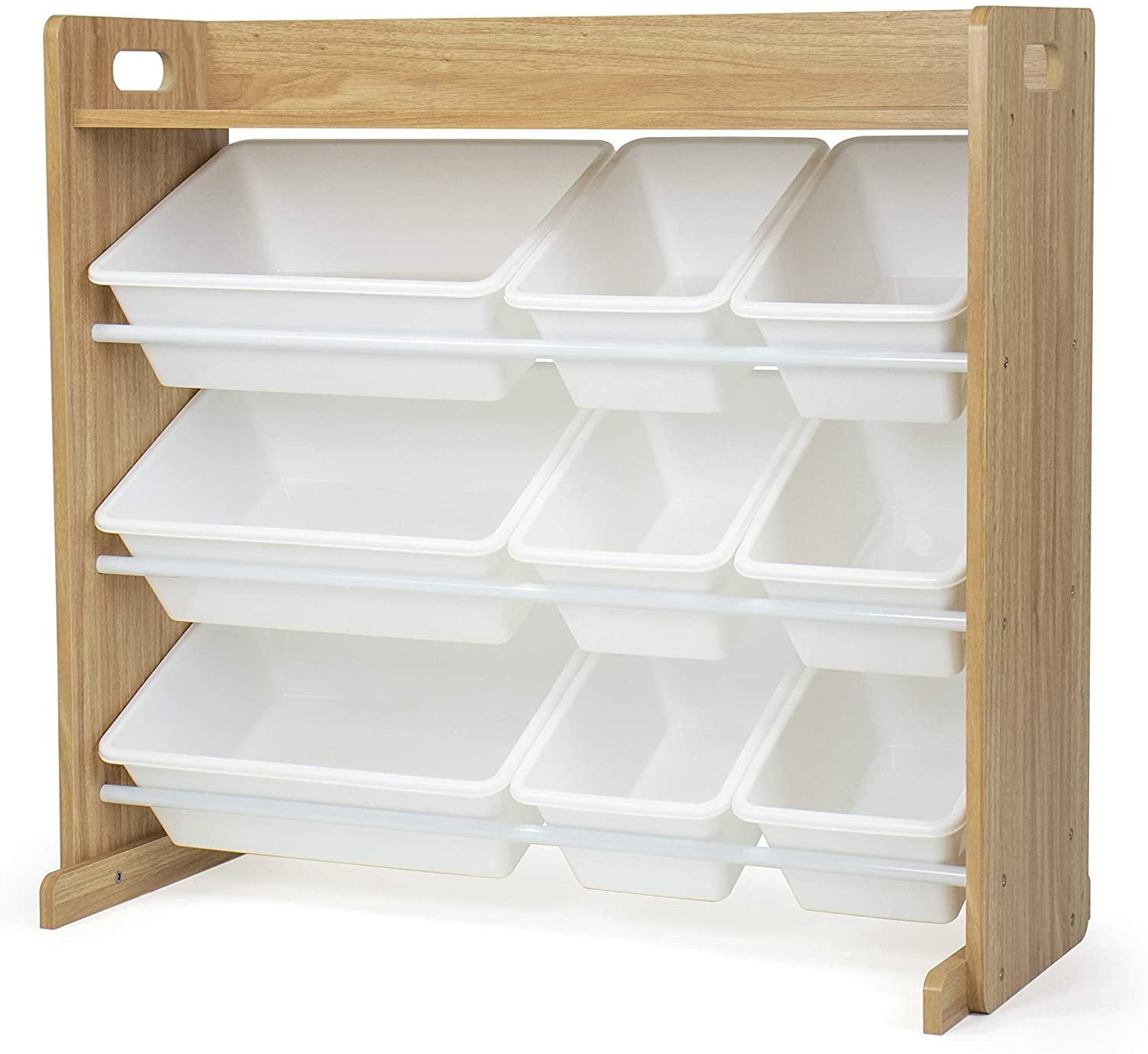 XH Toy Storage Organizer with Top Shelf and 9 Removable Bins, Natural ...