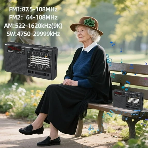 XHDATA Compact AM/FM/SW Stereo Radio, Portable MP3 Player with USB/TF ...