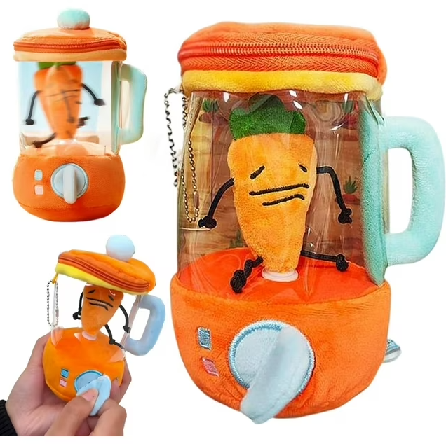 XHJUN 6 Inch Plush Carrot Juicer - Drawstring Rotating, a Great Gift ...