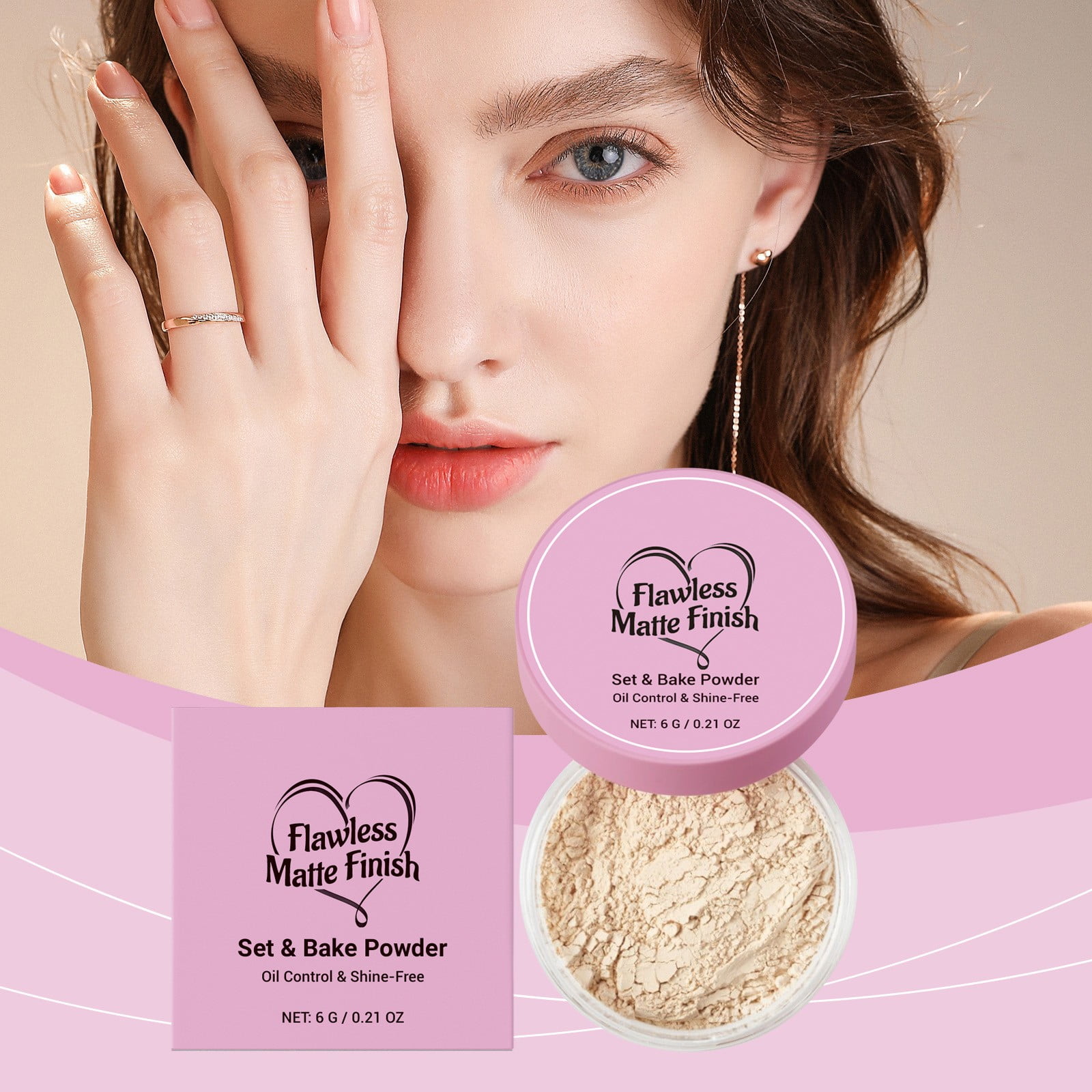 XHJUN Beauty Puff Puff Pass Set and Bake Powder - Loose Face Powder, 24 ...