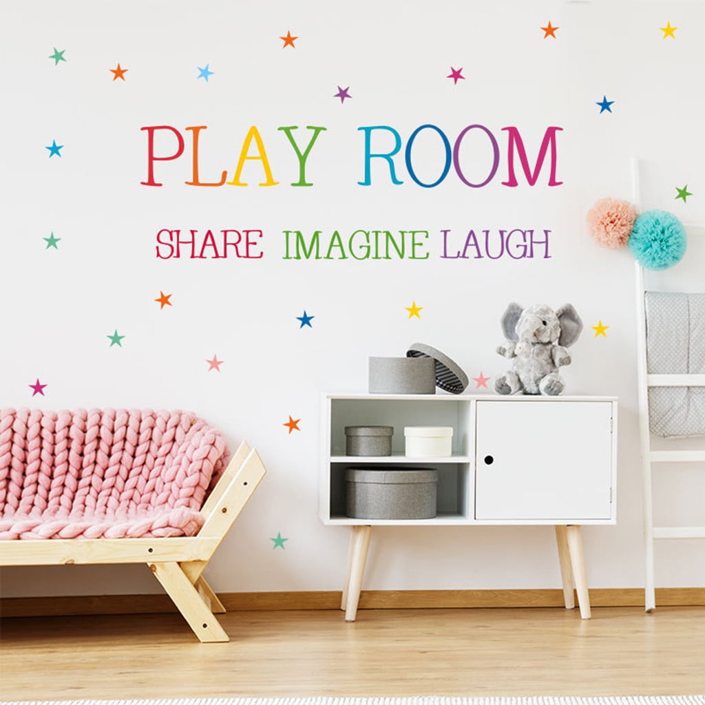 XHLQCBL Clearance Sales Wall Stickers Favourable Play Room Color Text ...