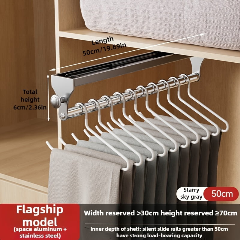 XHSGX Heavy-duty metal clothes hanger, sliding telescopic trouser rack ...