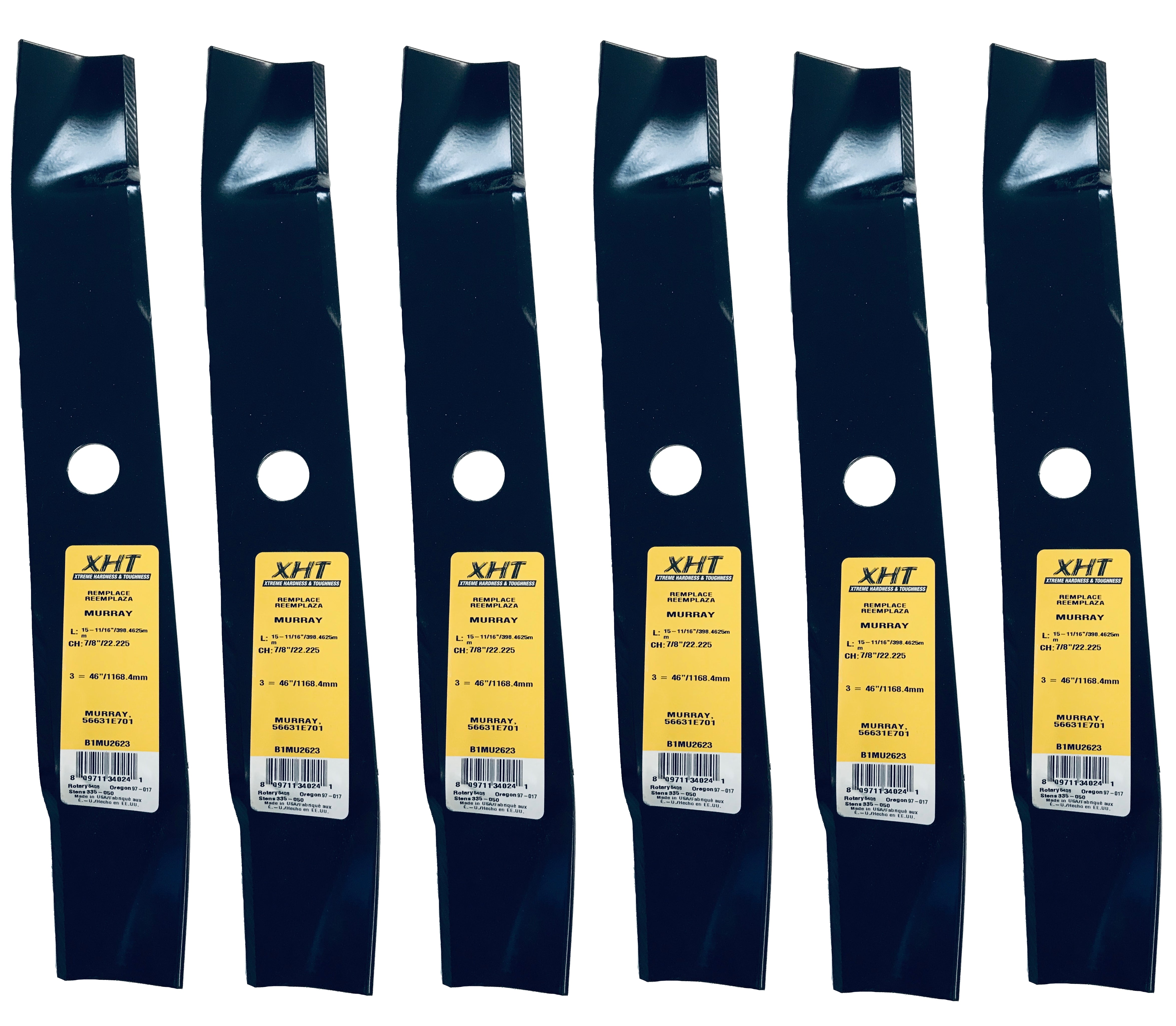 XHT 15 11 16 7 8 Mower Blade Set Of 6 B1MU2623 6 Walmart