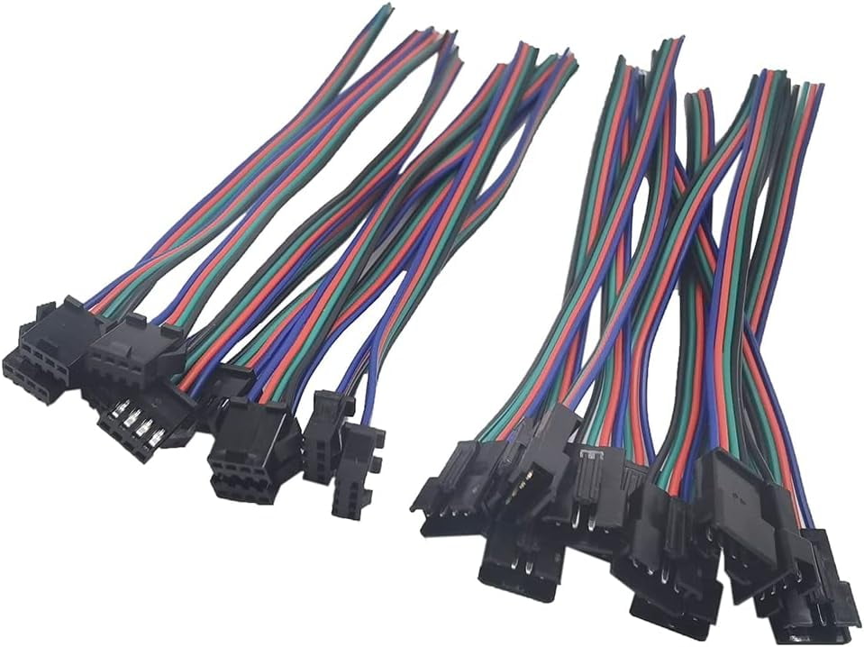 XIACOCO-10 Pairs 4Pin Sm Jst 15Cm Cable Female/Male Connectors For Led ... XIACOCO-10 Pairs 4Pin Sm Jst 15Cm Cable Female/Male Connectors For Led ...