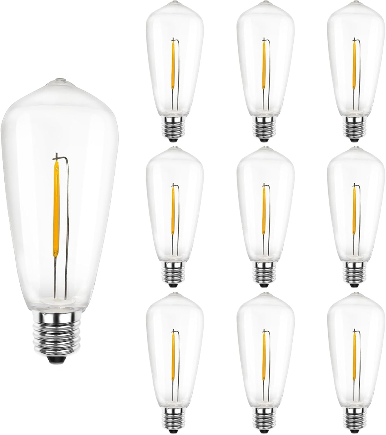 XIACOCO-10Pk Led Outdoor Patio Replacement Bulb, 0.6W E17 Screw Base ...