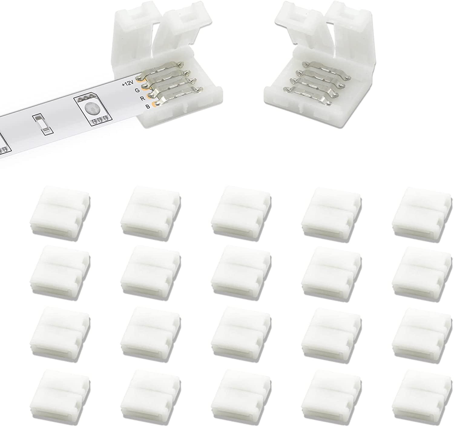 XIACOCO-20 Pcs 4 Pin Led Light Connectors, 10Mm Wide Led Connectors ... XIACOCO-20 Pcs 4 Pin Led Light Connectors, 10Mm Wide Led Connectors ...