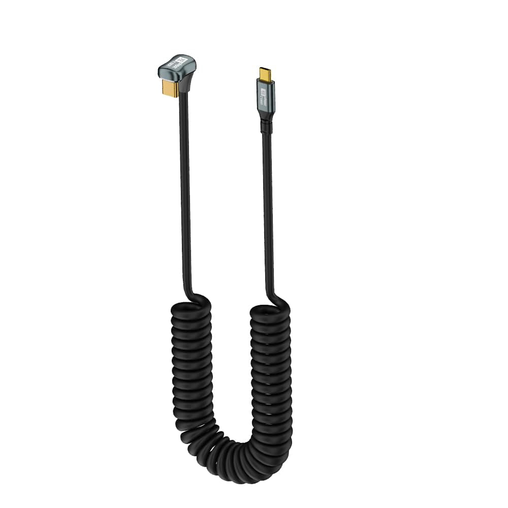 XIACOCO-20Gbps Usb Type C Coiled Cable, 100W Pd Qc Cord, Straight Male ...