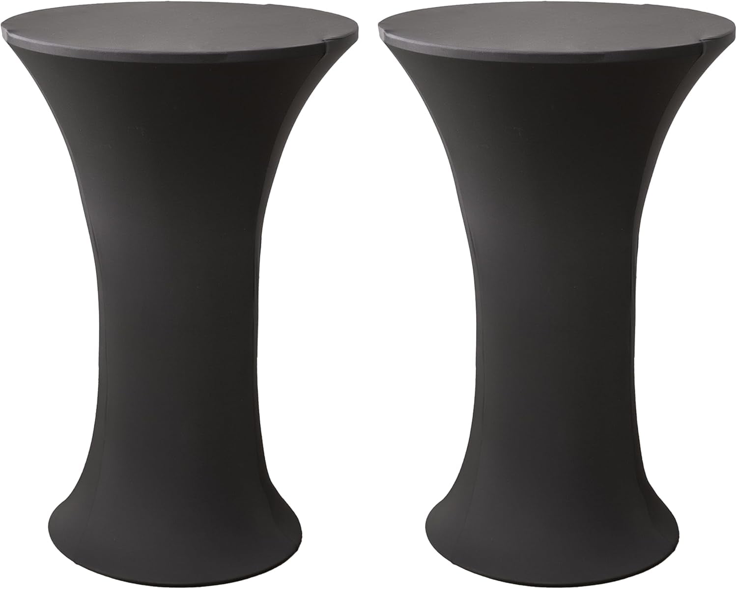 XIACOCO-24X43 Inch Round Spandex Cocktail Tablecloth, Black Elastic ...