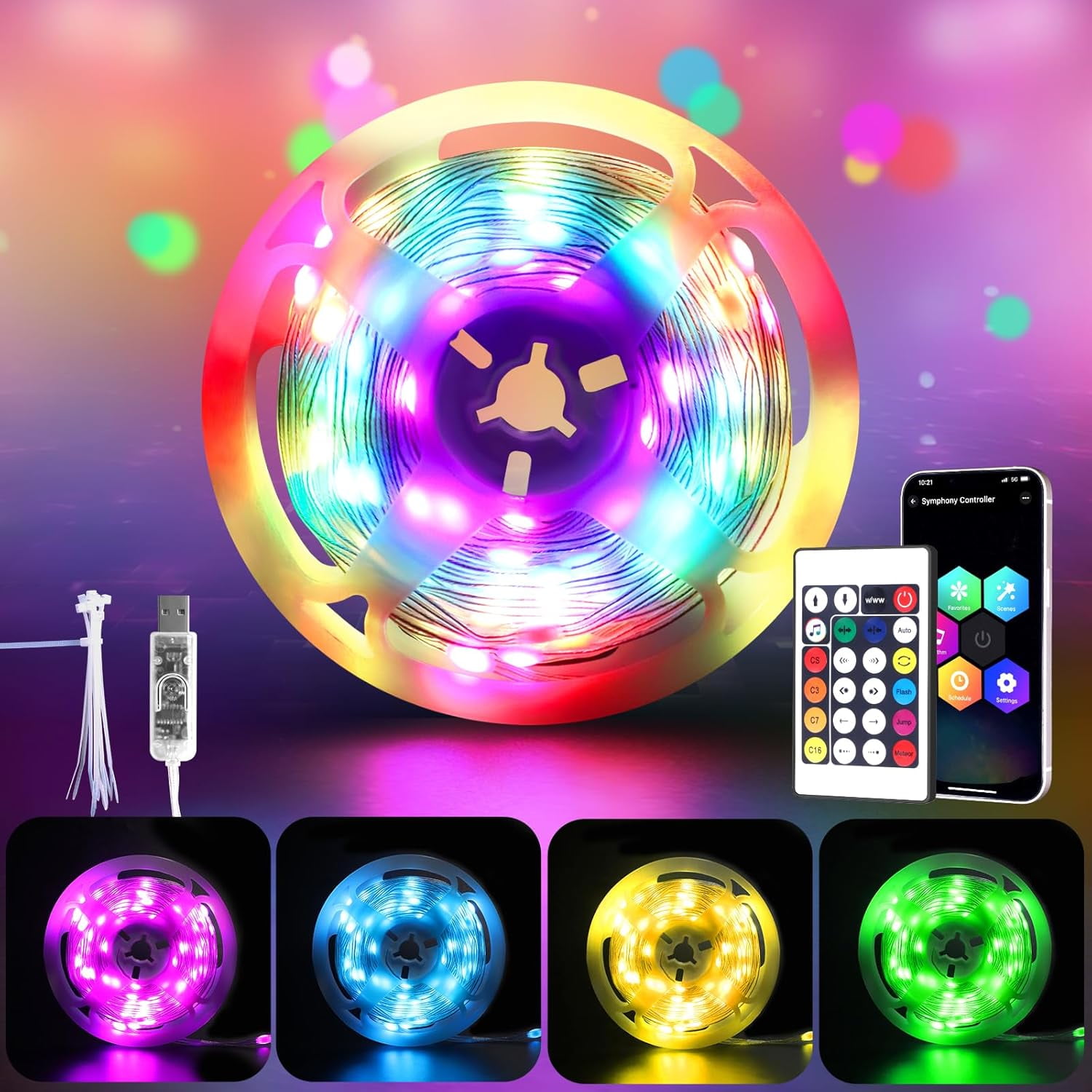 XIACOCO-Christmas Led Stripe Lights , Umbrella String Lights, Music ...