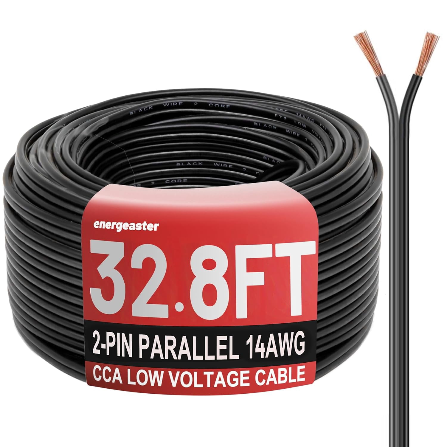 XIACOCO-Electrical Wire 2 Conductors Black Cable Hookup Led Lighting ...
