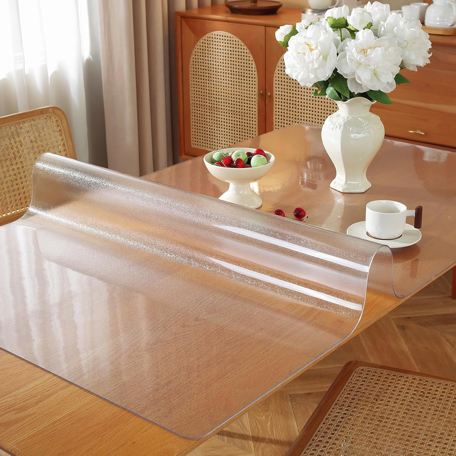 XIACOCO-Frosted Clear Table Protector 18 X 54 Inch, 1.5Mm Thick Plastic ...