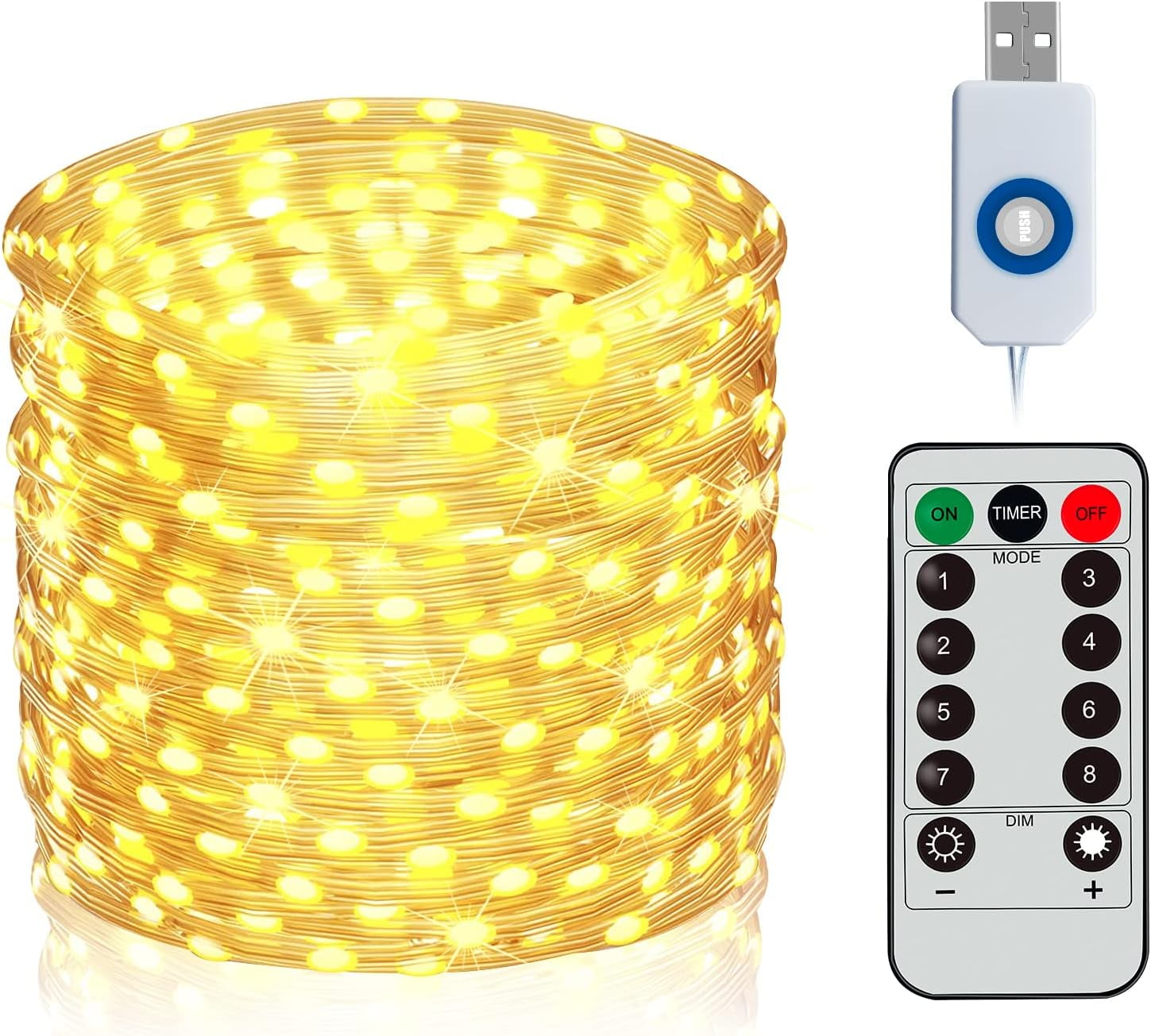 XIACOCO-Led Fairy Lights Usb Plug In, 33 Ft 100 Led Twinkle Lights With ...