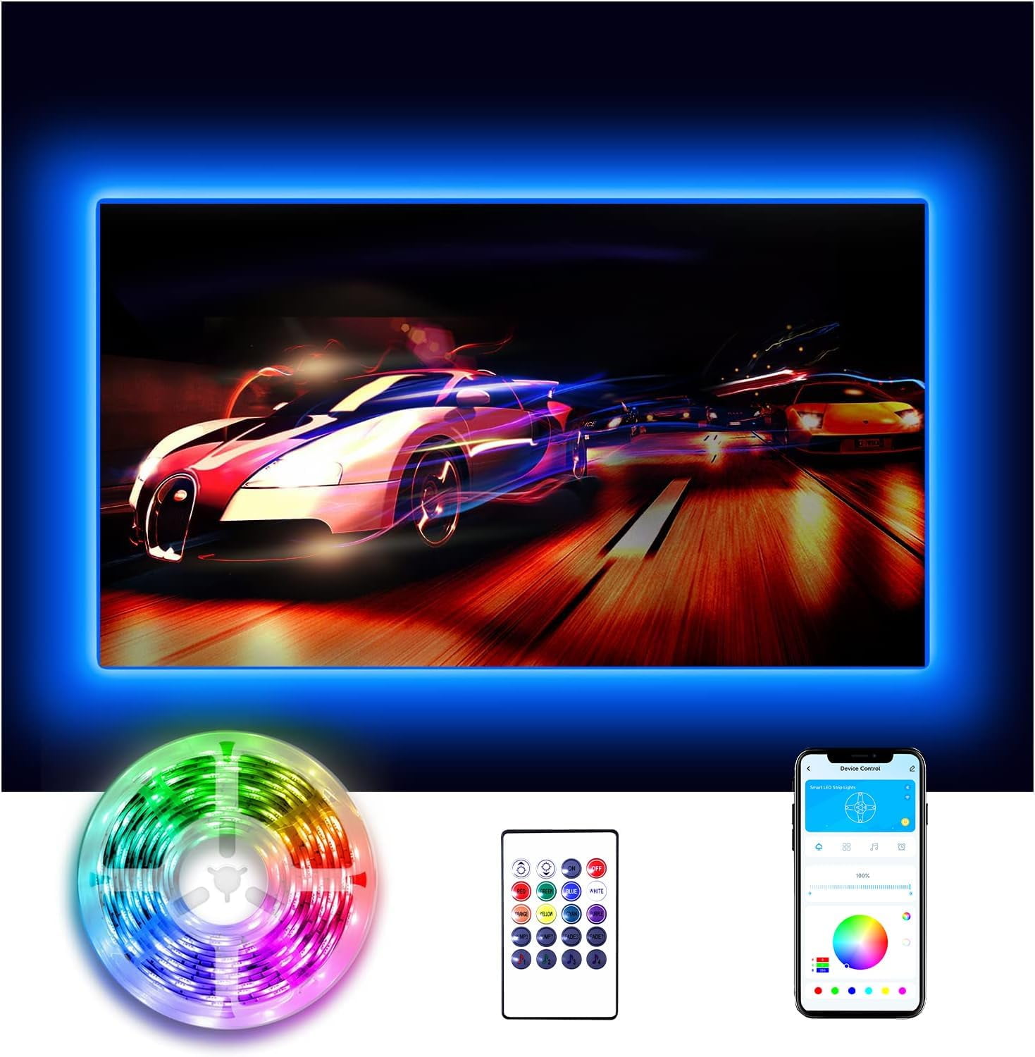 XIACOCO-Led Lights For Tv 55 Inch,12.5 Ft Tv Led Backlight 65 Inch Tv ... XIACOCO-Led Lights For Tv 55 Inch,12.5 Ft Tv Led Backlight 65 Inch Tv ...