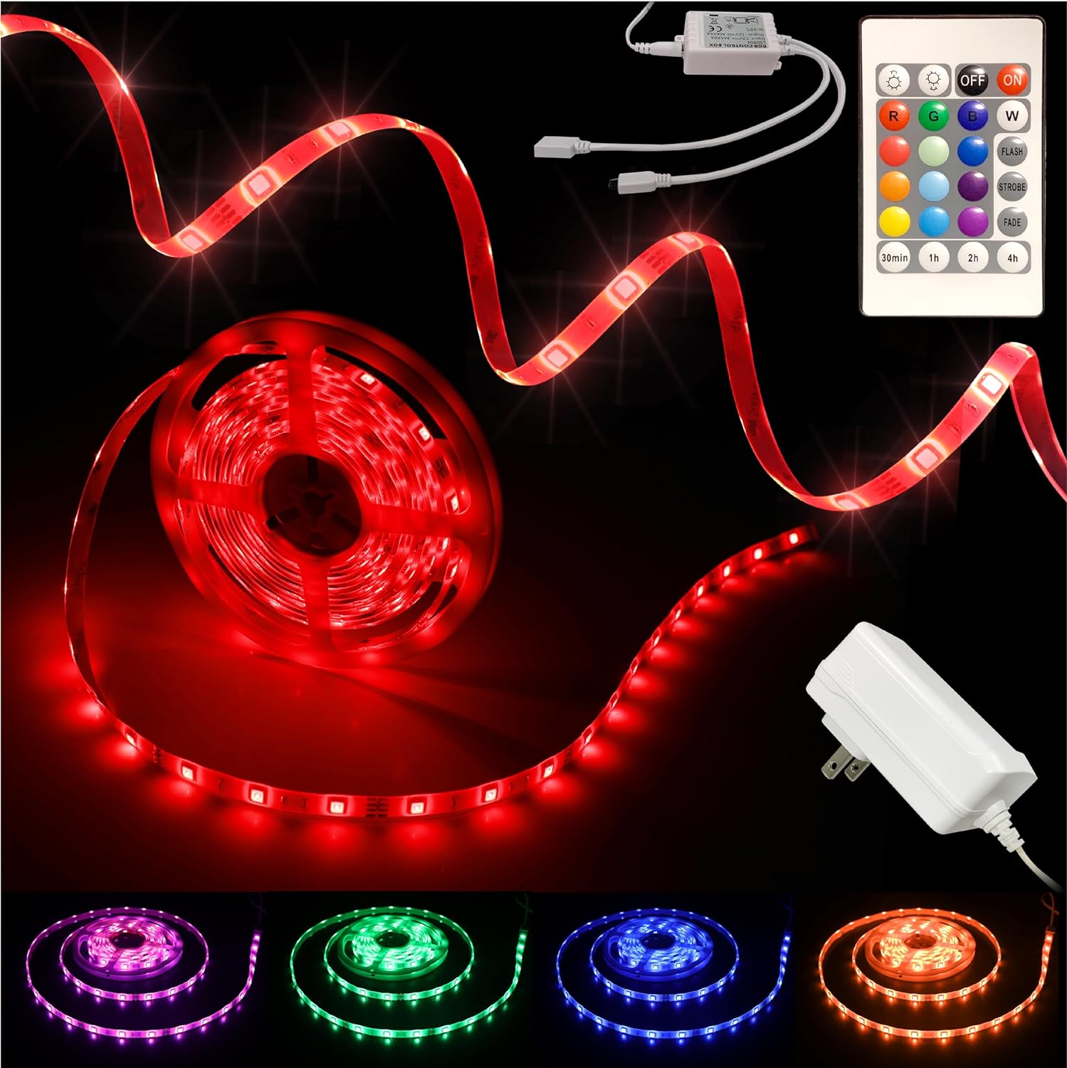 XIACOCO-Led Strip Lights, 16.4Ft / 5M Rgb Light Strip With Remote ...