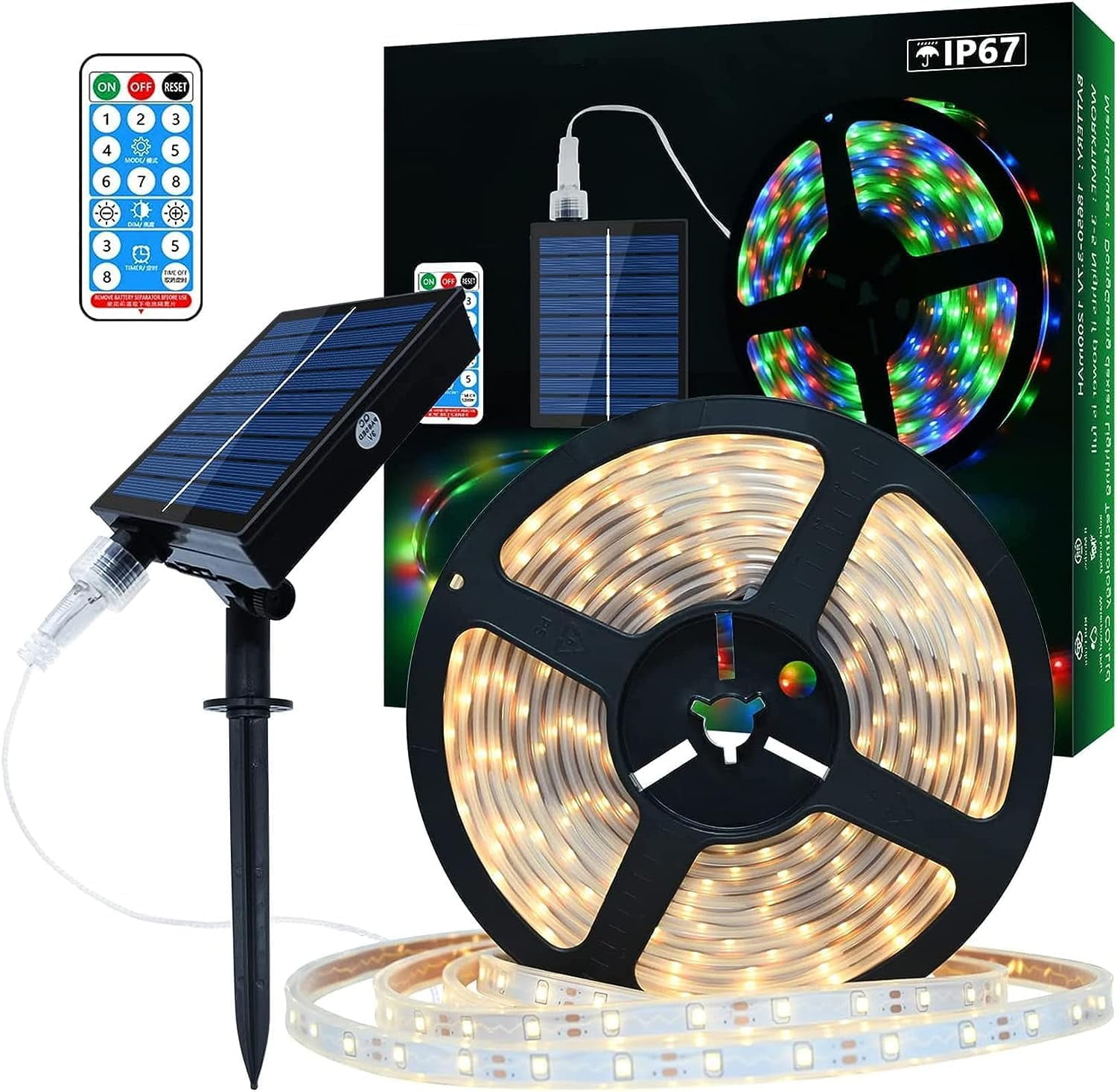 XIACOCO-Solar Led Strip Lights Outdoor, 16.4Ft/5M Solar Powered Led ... XIACOCO-Solar Led Strip Lights Outdoor, 16.4Ft/5M Solar Powered Led ...