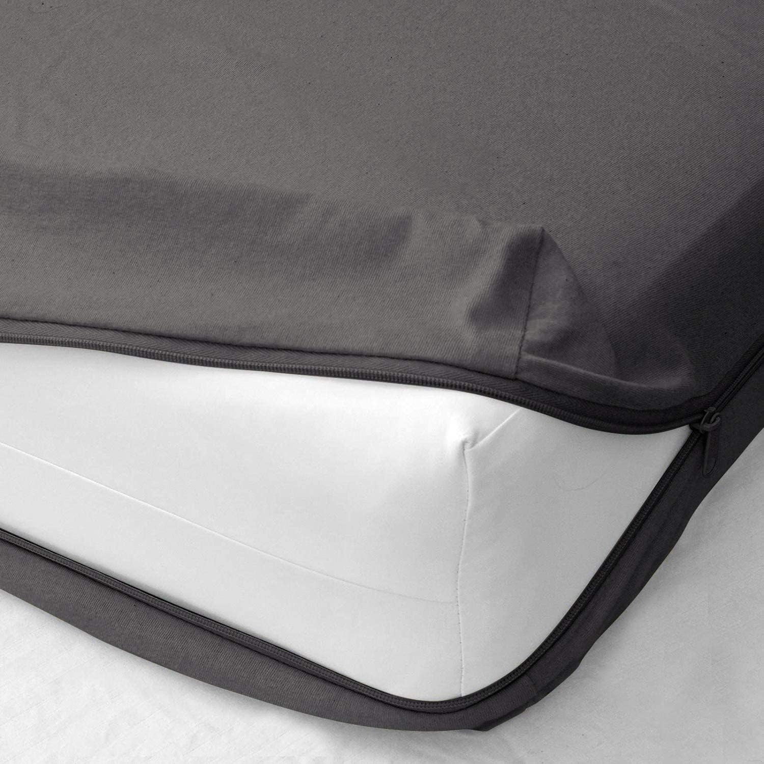 XIACOCO-Twin Size Zipper Fitted Sheet 10 Inch Deep Pocket- Easy Fit ...