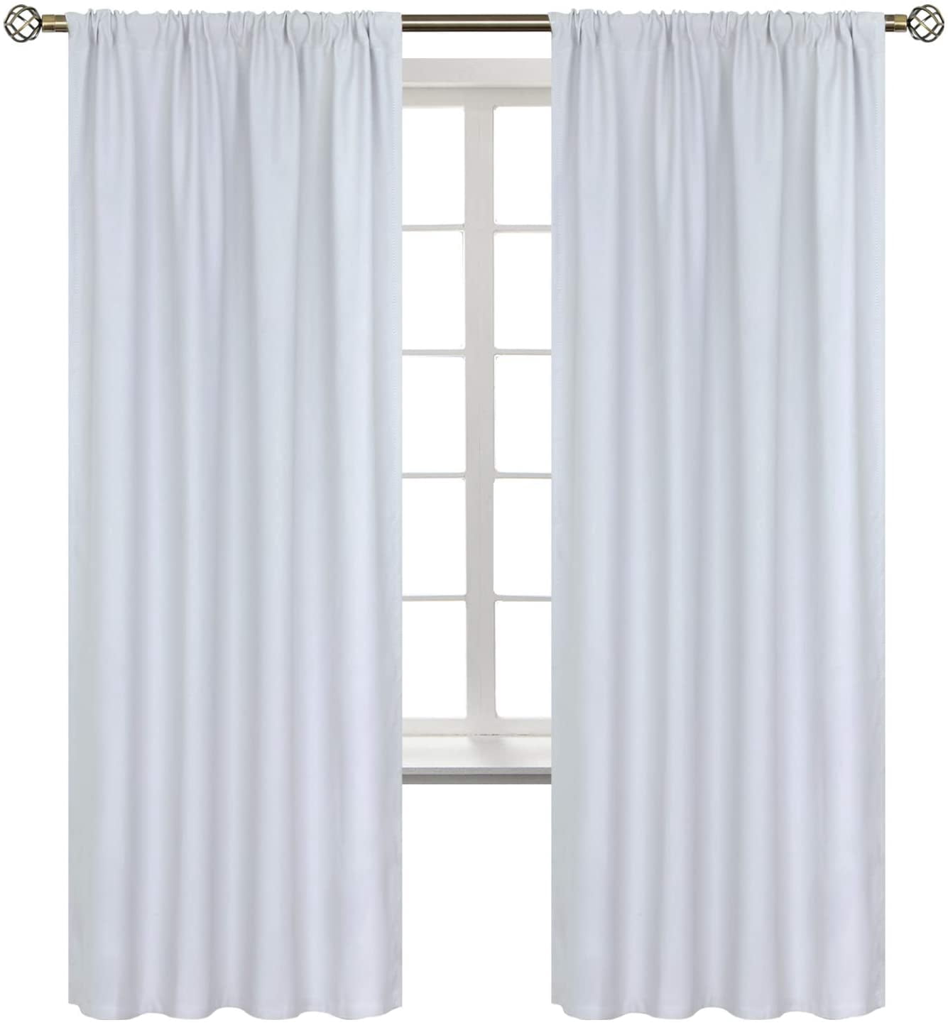 XIACOCO-White Sheer Curtains 84 Inches Long 2 Panels Set, Sheer White ...