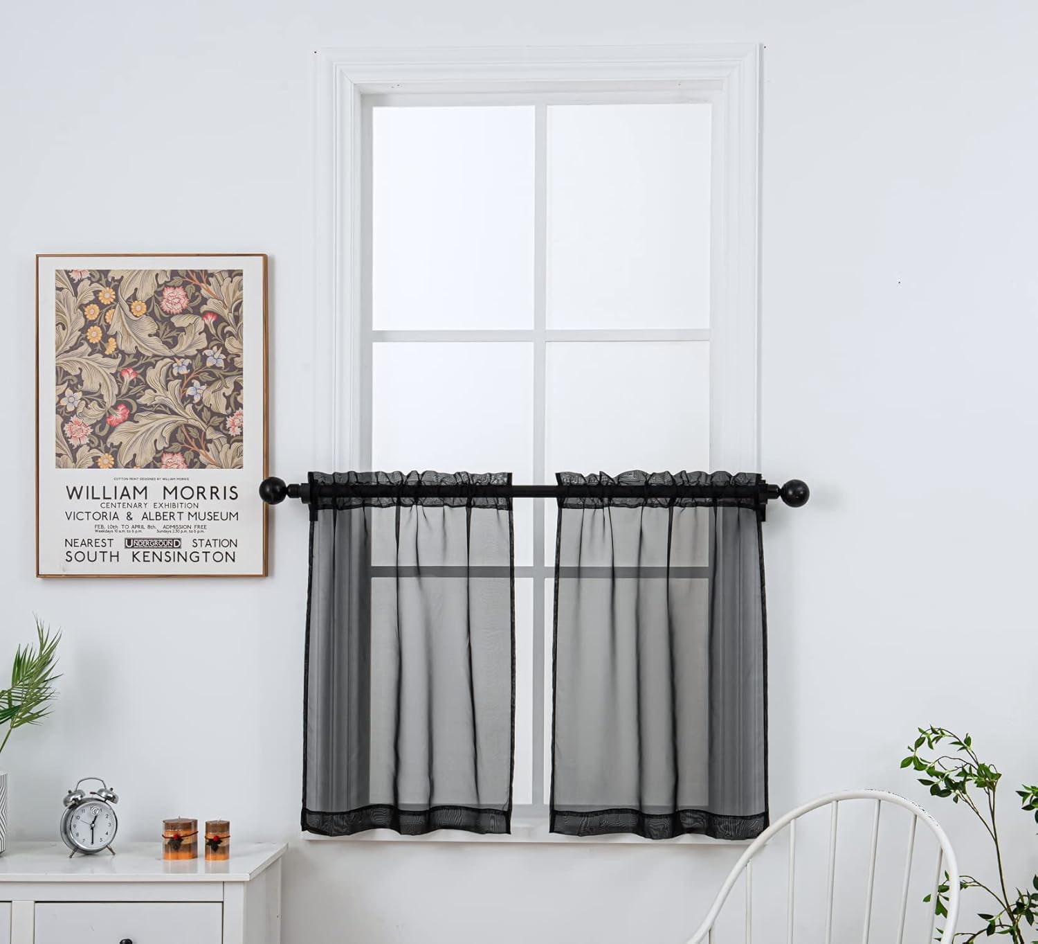 XIACOCO-White Sheer Curtains 84 Inches Long 2 Panels Set, Sheer White ...