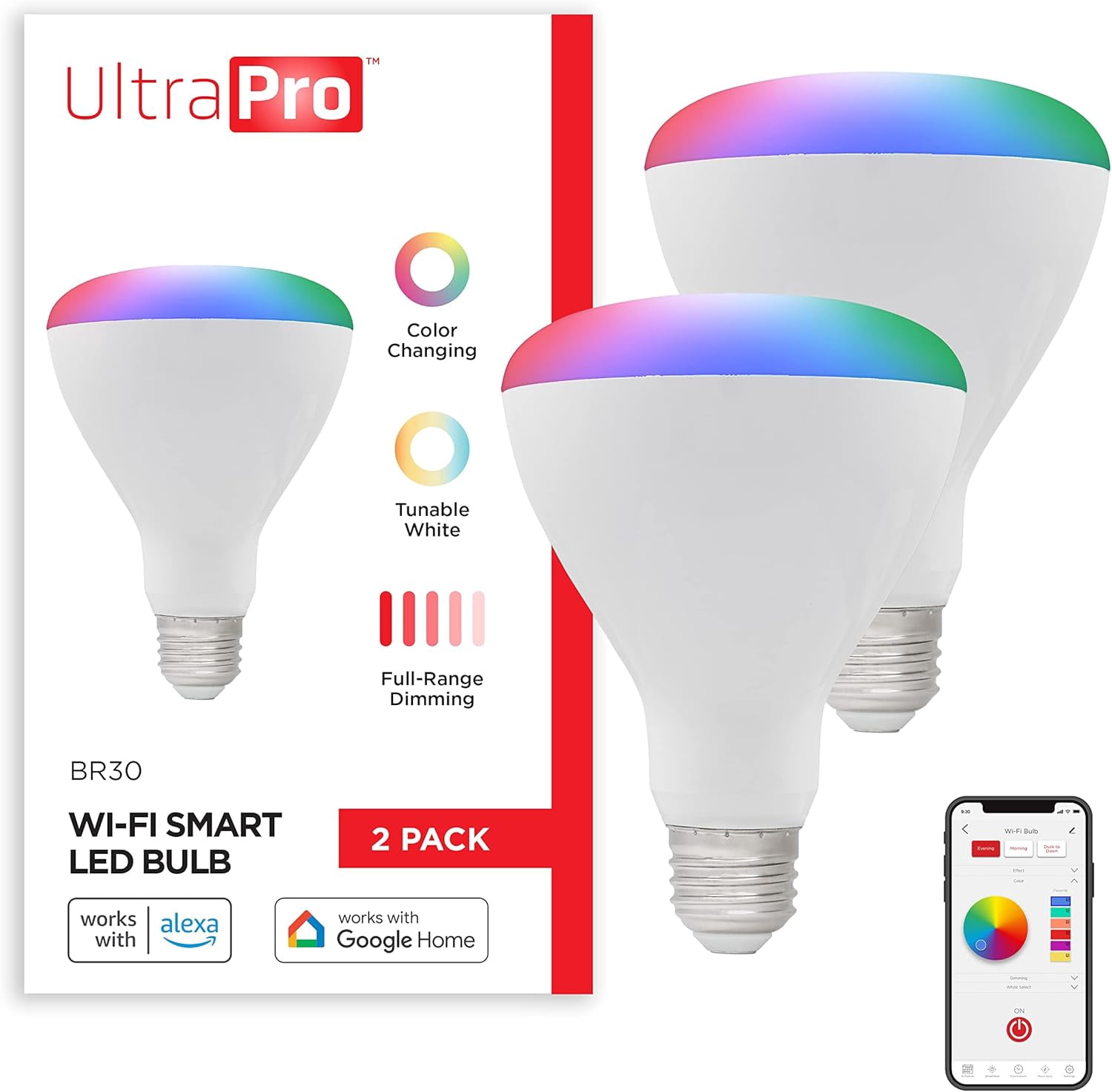 XIACOCO-Wi-Fi Led Smart Light Bulb, Br30, 65W Equivalent, Rgb, Color ...