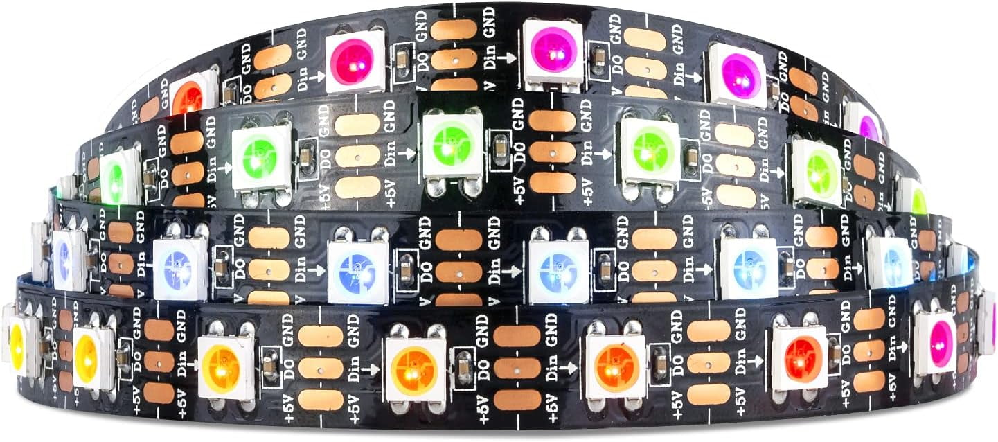 XIACOCO-Ws2812B Led Strip Light 3.3Ft/1M 60Leds/M Individually ... XIACOCO-Ws2812B Led Strip Light 3.3Ft/1M 60Leds/M Individually ...