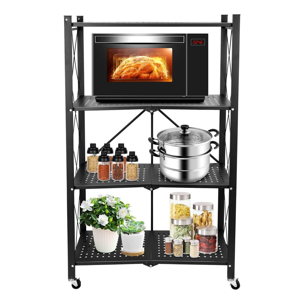 XIANERS 4 Tier Shelving Unit Portable 4-Tier Storage Rack Shelf Unit ...